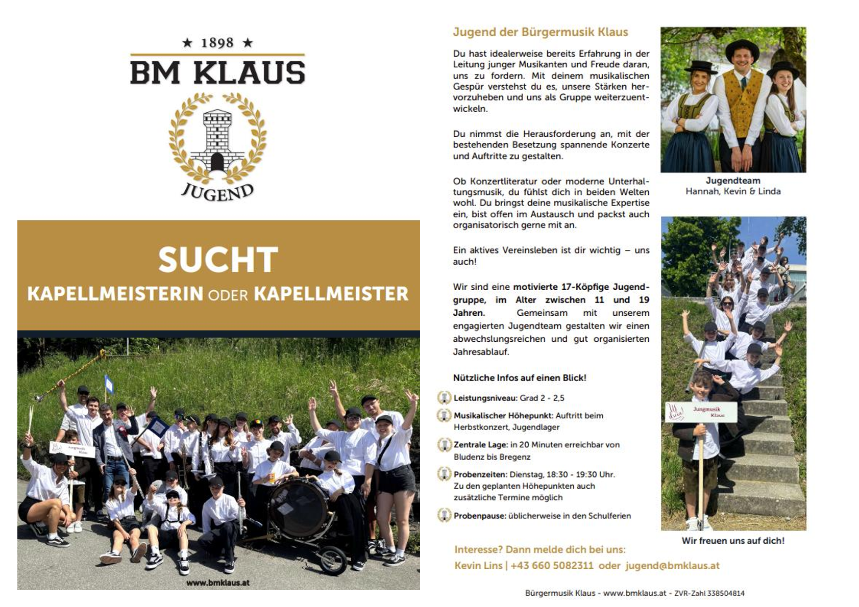 Vorarlberger Blasmusikverband - Musik - Kapellmeistersuche